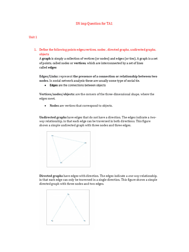 sn1 | PDF | Vertex (Graph Theory) | Mathematical Relations
