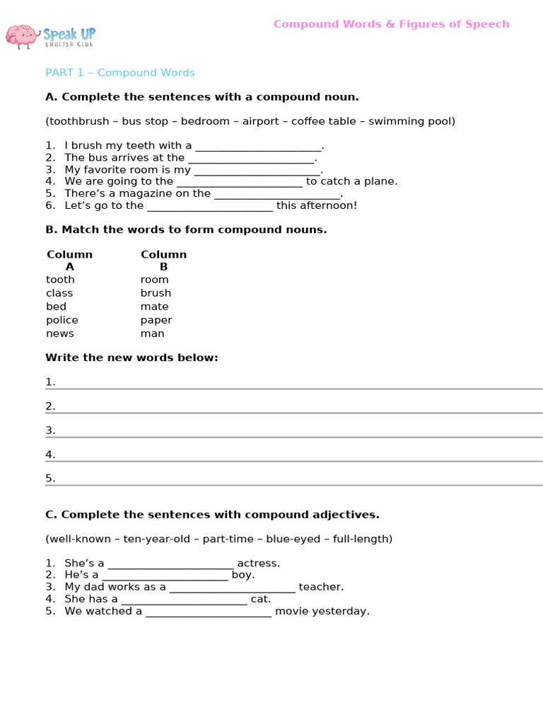 Compound Words Figure of Speech | PDF | Grammar | Syntax