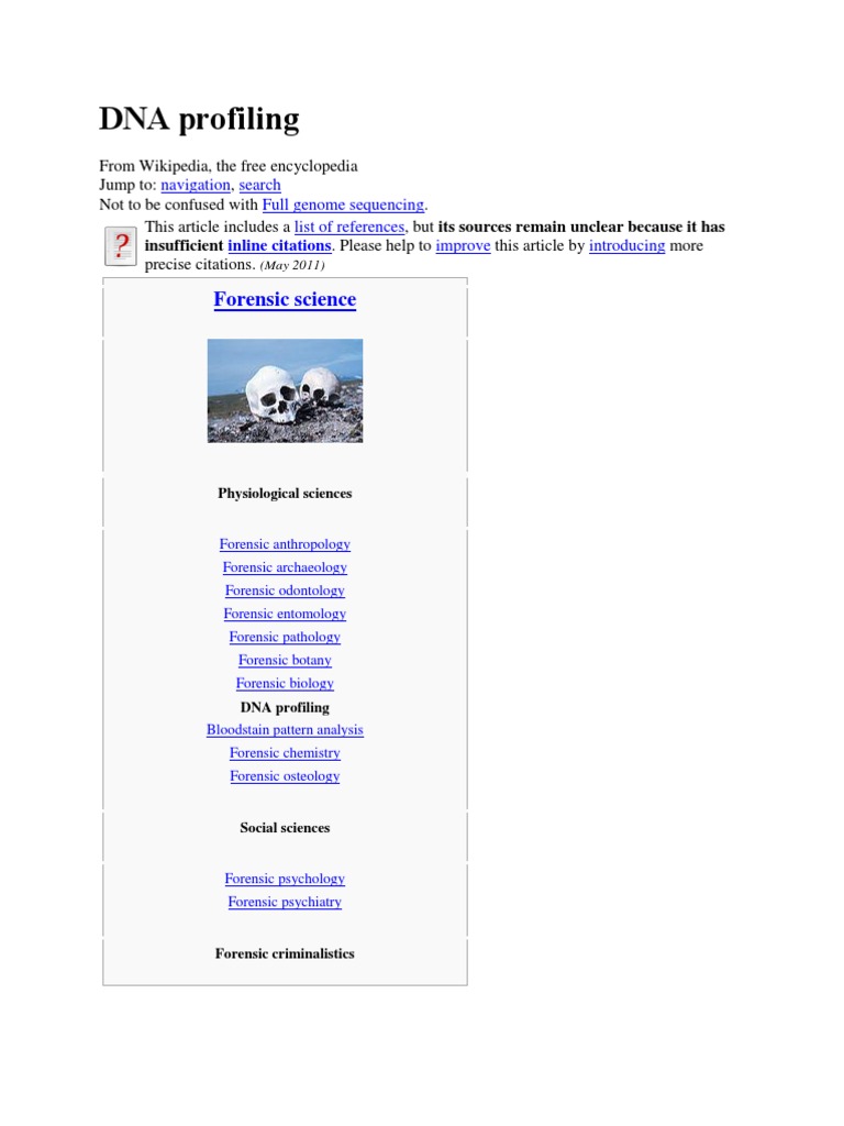 DNA Profiling: Forensic Science | PDF | Dna Profiling | Microsatellite