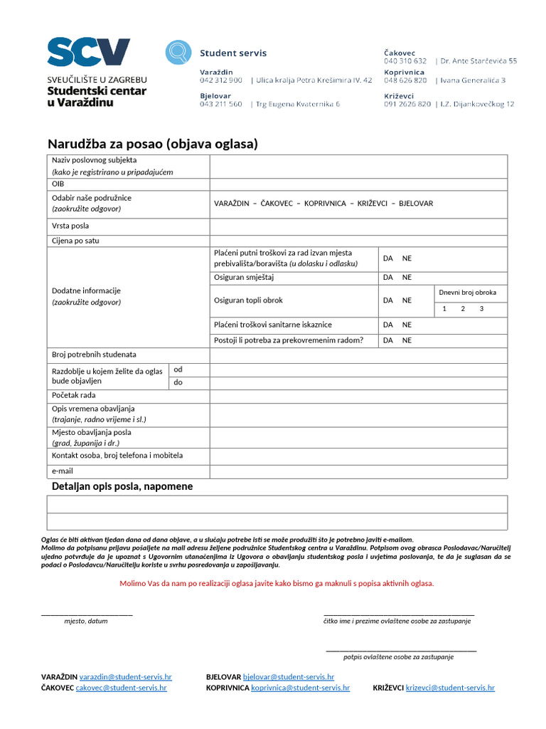 Narudzba Posao 2024 | PDF
