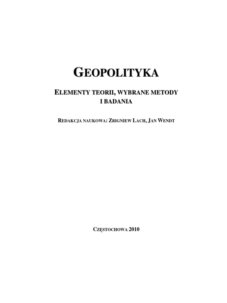 Geopolityka Elementy Teorii | PDF