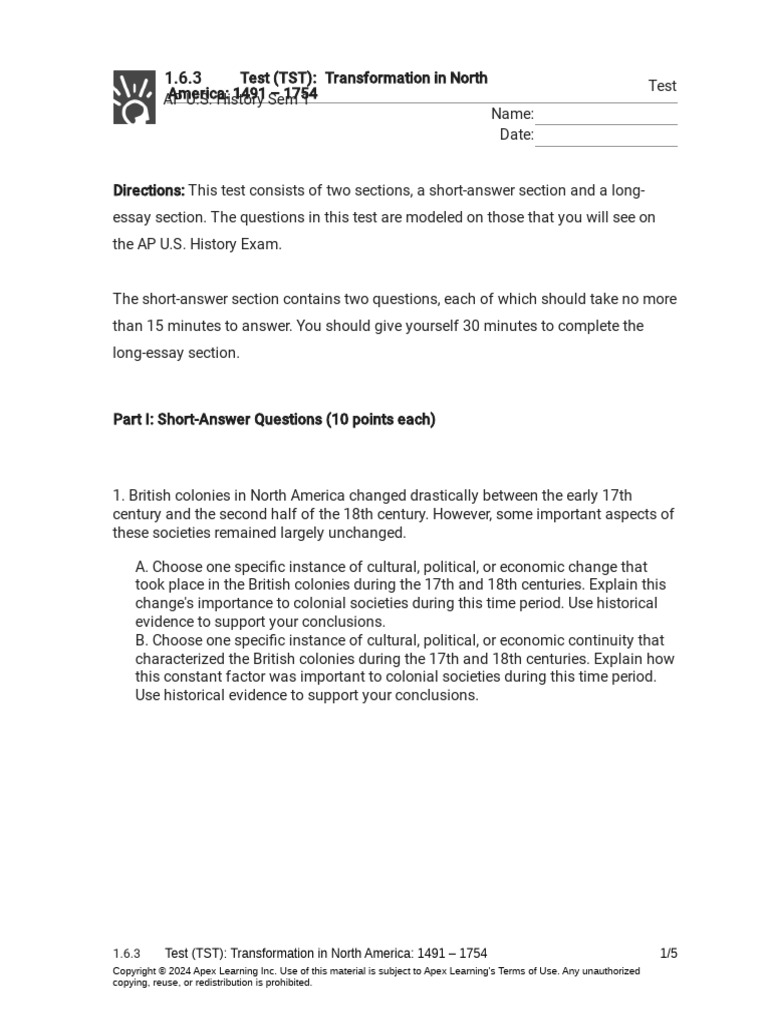 1.6.3 Test (TST) - Transformation in North America - 1491 - 1754 (Test ...