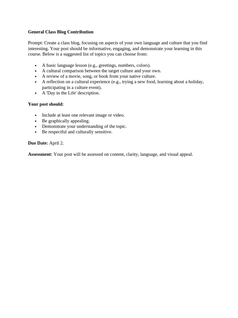 General Class Blog Contribution | PDF