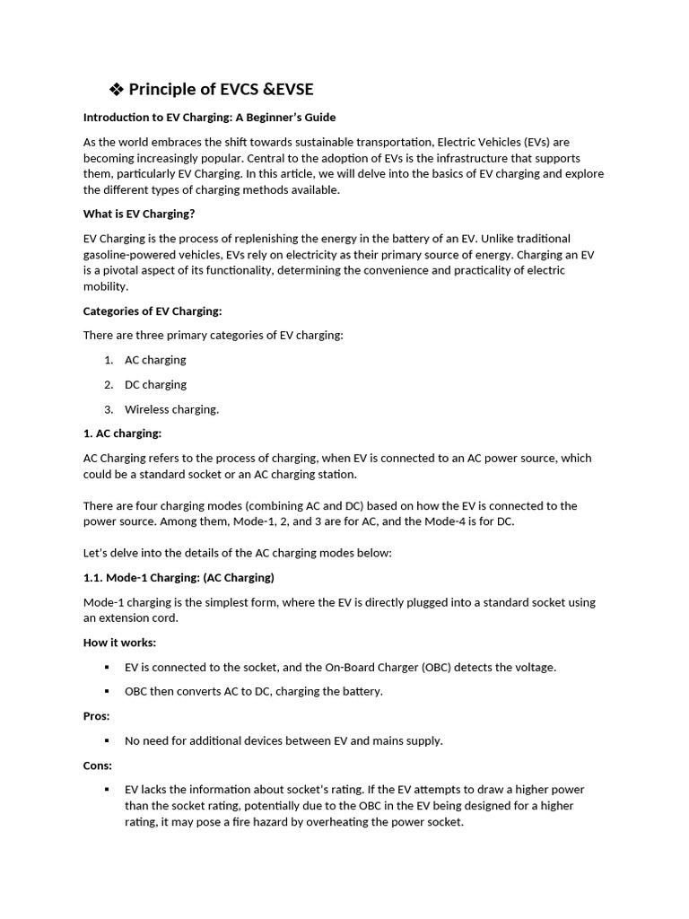 Evcs and Evse | PDF | Electric Vehicle | Alternating Current
