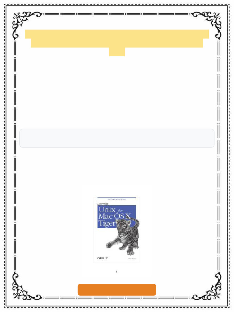 Learning Unix for Mac OS X Tiger 1st Edition Dave Taylor ebook ultra-clear pdf | PDF | Mac Os | Unix