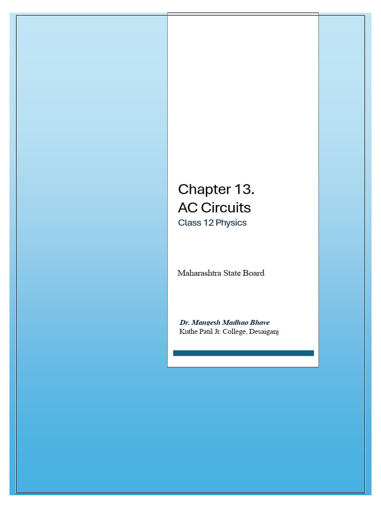 Chapter 13.AC Circuits | PDF | Electrical Impedance | Capacitor
