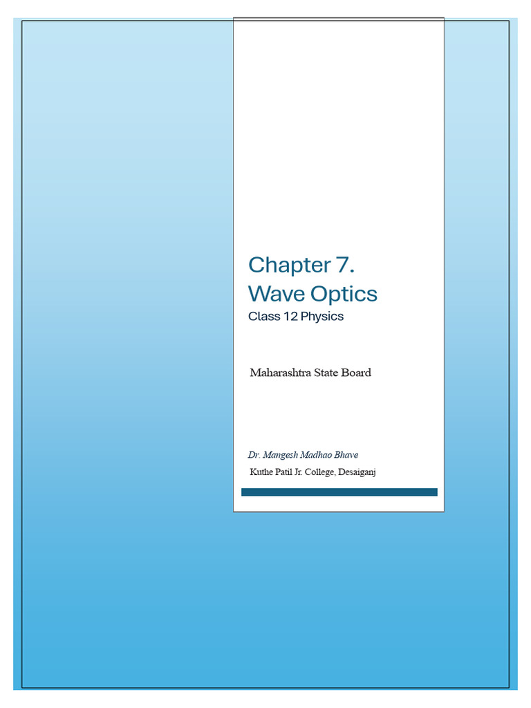 Chapter 7 Wave Optics Pdf Polarization Waves Light