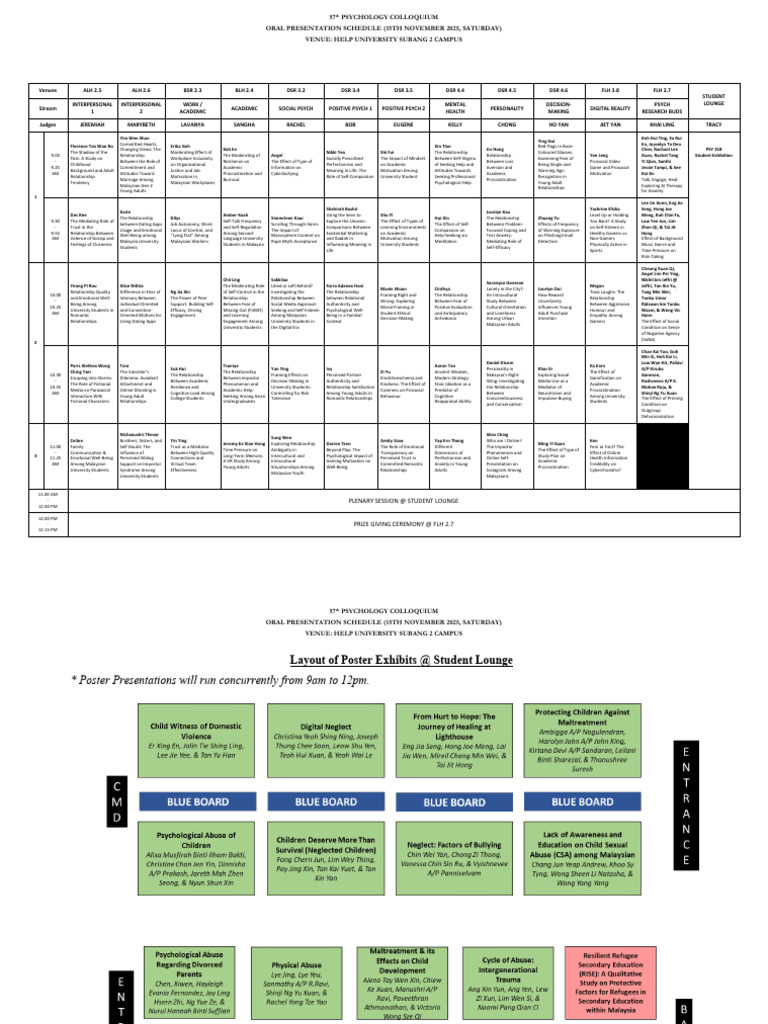 57th Psychology Colloquium Schedule | PDF | Statistics | Procrastination