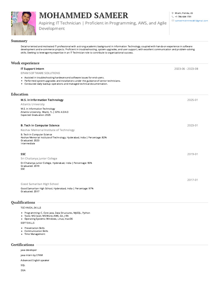 Sameer Mohammad VisualCV Resume | PDF | Software | Software Engineering