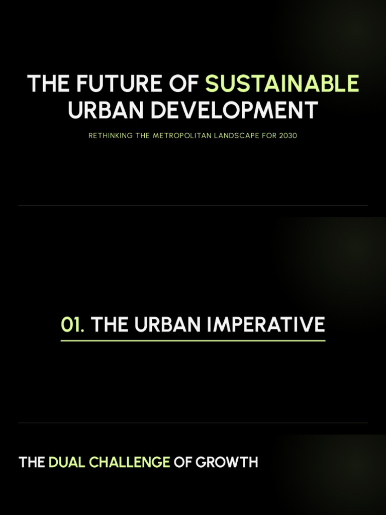 The Future of Sustainable Urban Development | PDF