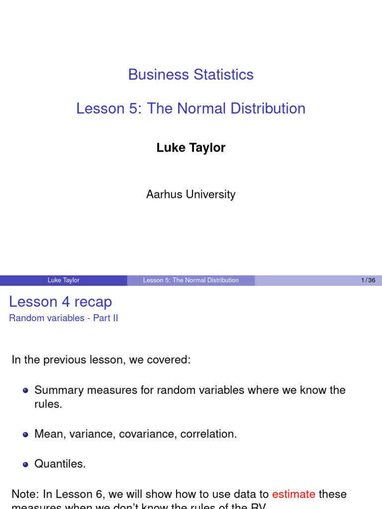Understanding the Normal Distribution | PDF | Normal Distribution ...