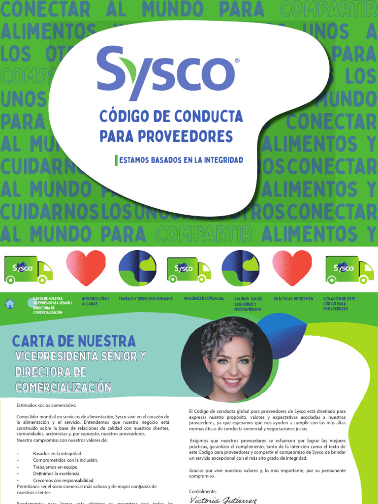 Sysco - Código de Conducta para Proveedores | PDF | Derecho laboral ...
