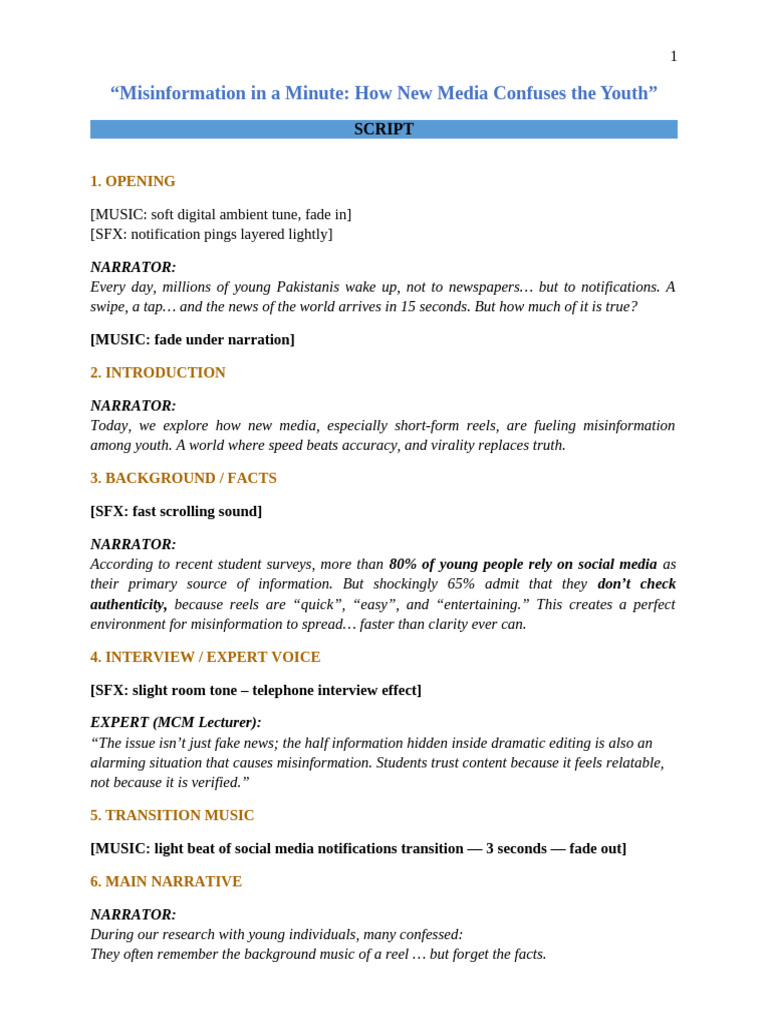 MCMP411 - Introduction to Broadcasting (Assignment 2) | PDF | Human ...
