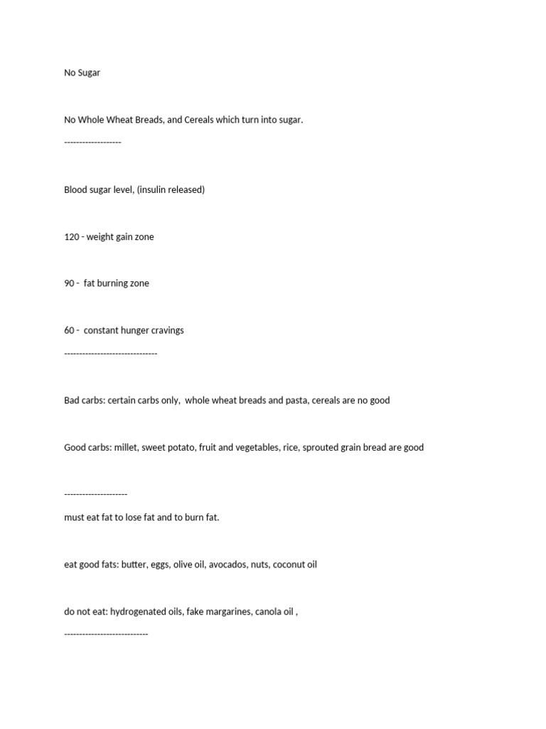 Diet Food List-Real Deal Diet | PDF