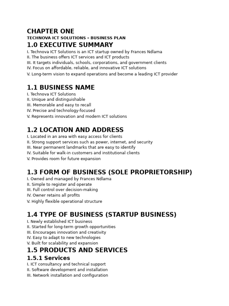 Technova ICT Solutions Business Plan | PDF | Pricing | Advertising