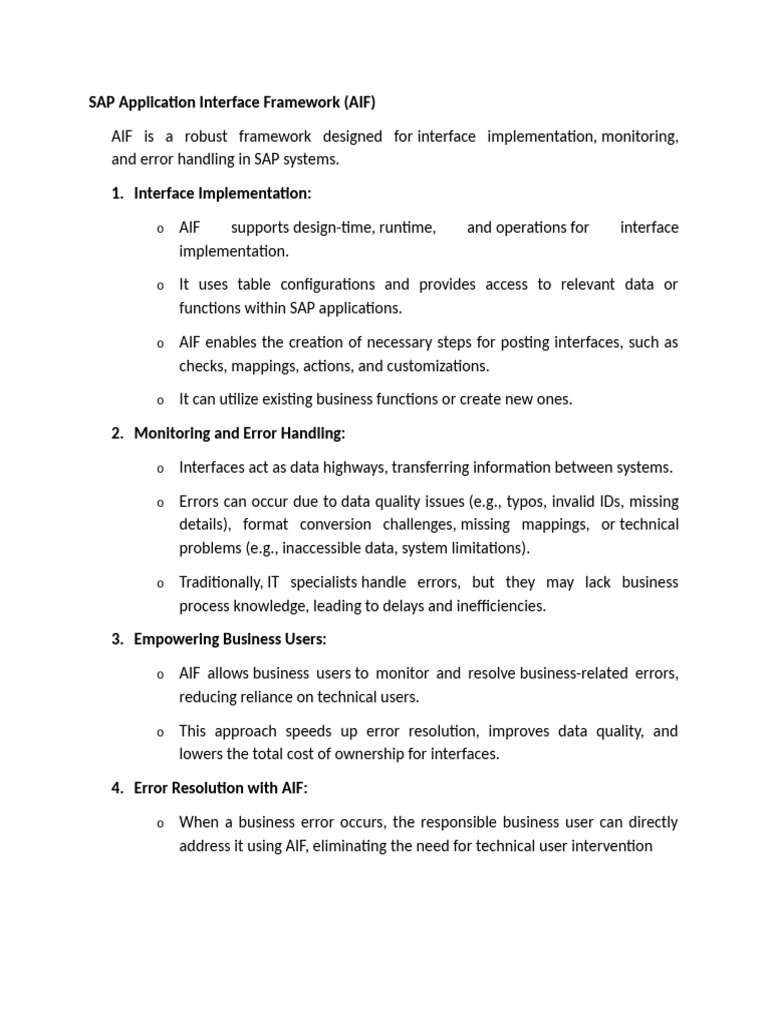 SAP Application Interface Framework | PDF | User Interface | Computing