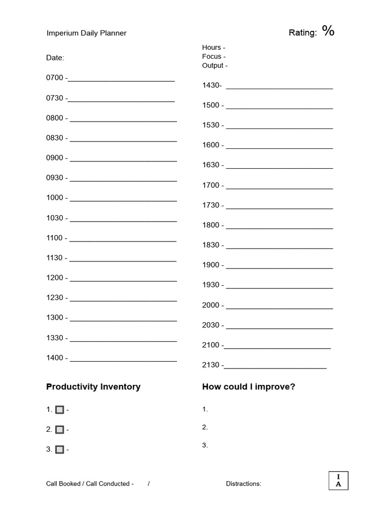 Daily Planner (File - Make A Copy) | PDF