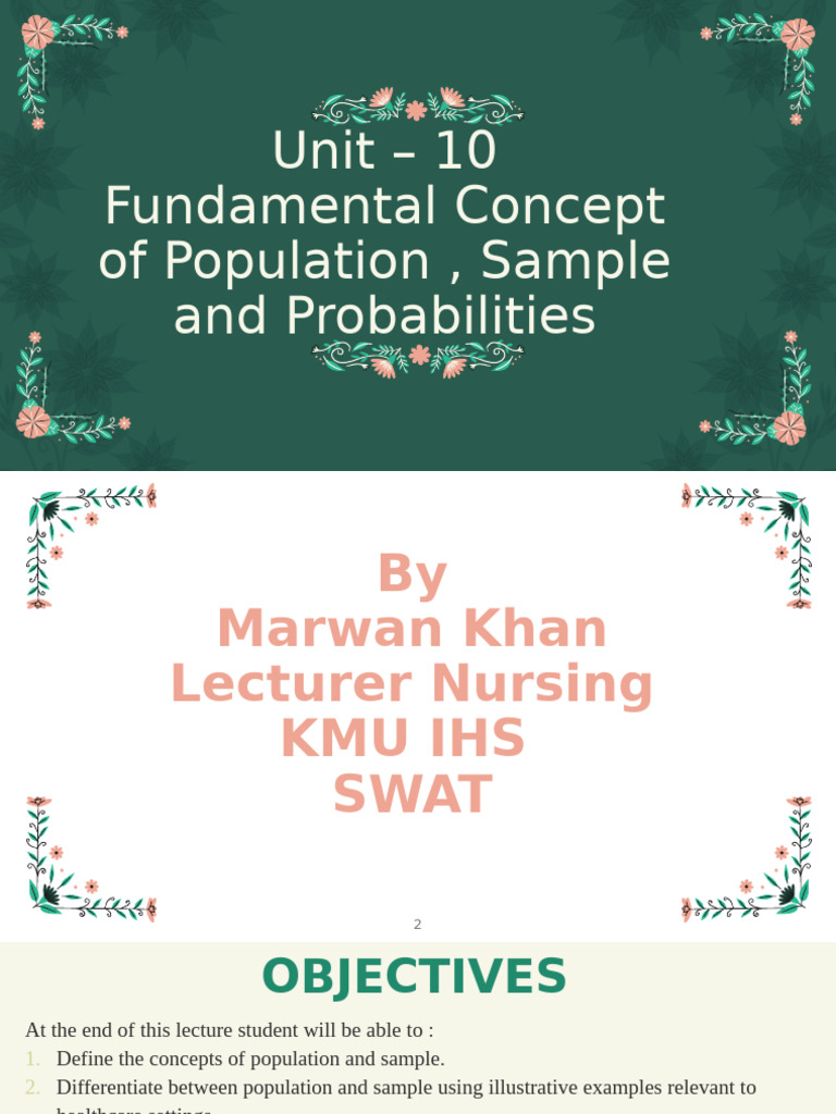 Unit 11 Fundamental Concept of Population, Sample and | PDF | Sampling ...
