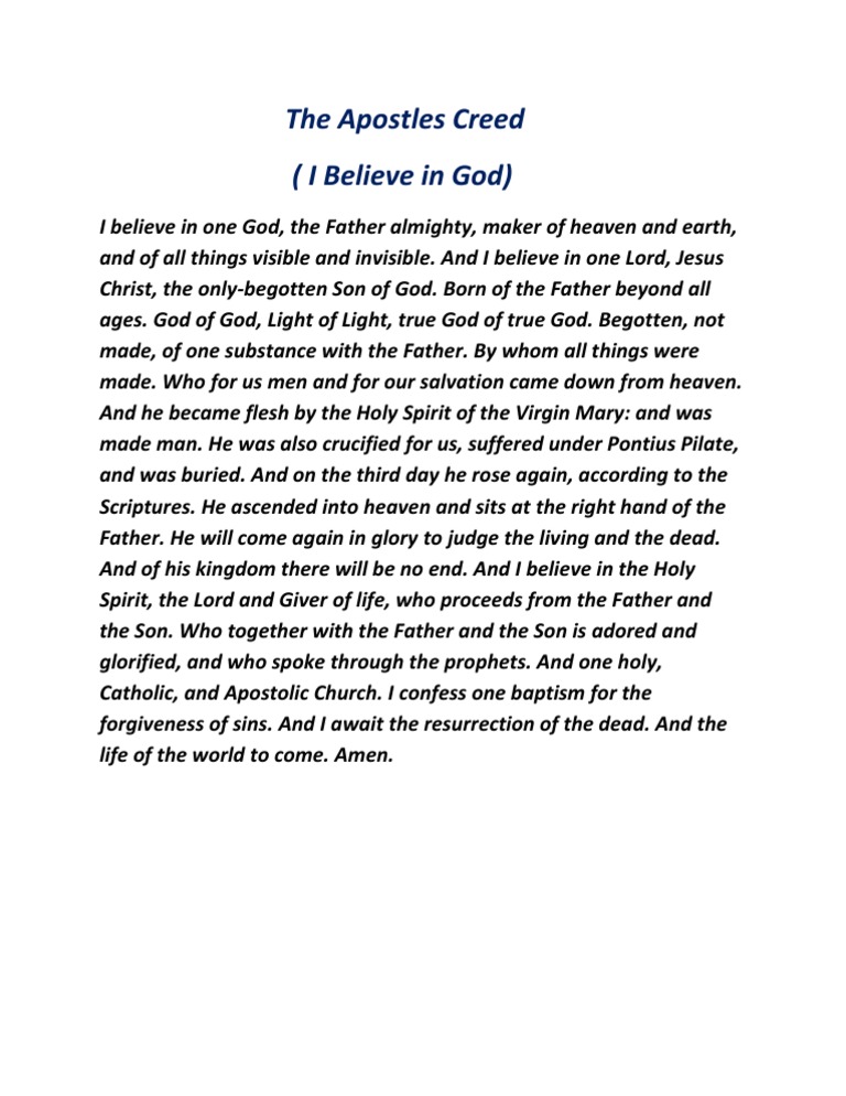 The Apostles Creed | PDF