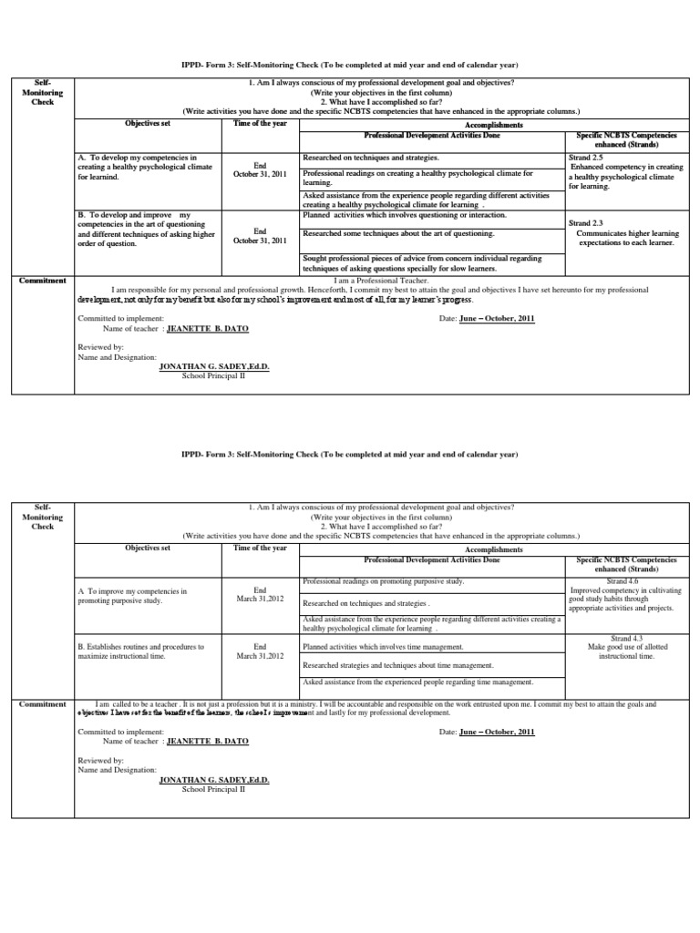 IPPD form | Time Management | Competence (Human Resources)