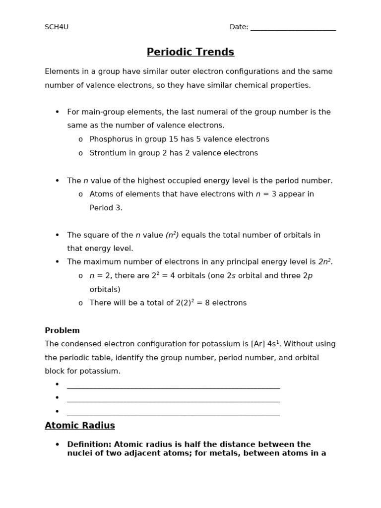 Lesson 5 Periodic Trends | PDF | Periodic Table | Nature