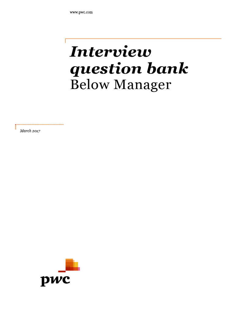 PwC Interview Question Bank Guide | PDF | Psychological Resilience ...