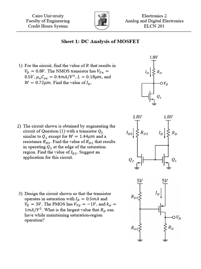 MOSFET DC Analysis and Design Guide | PDF