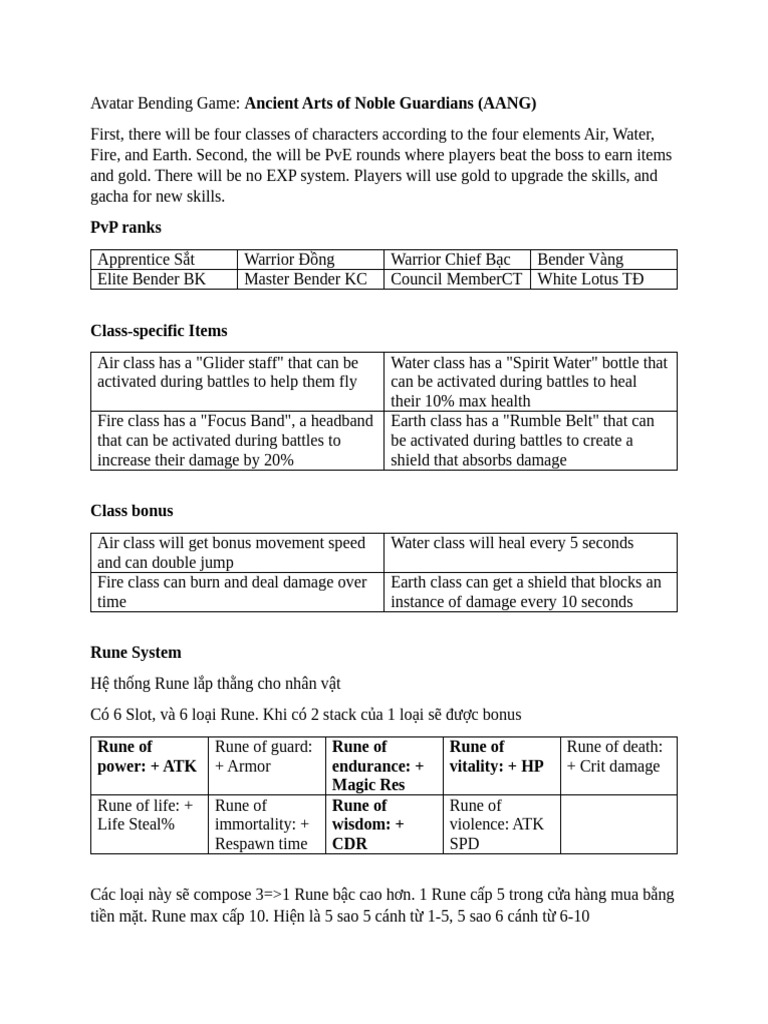 Avatar Bending Game | PDF