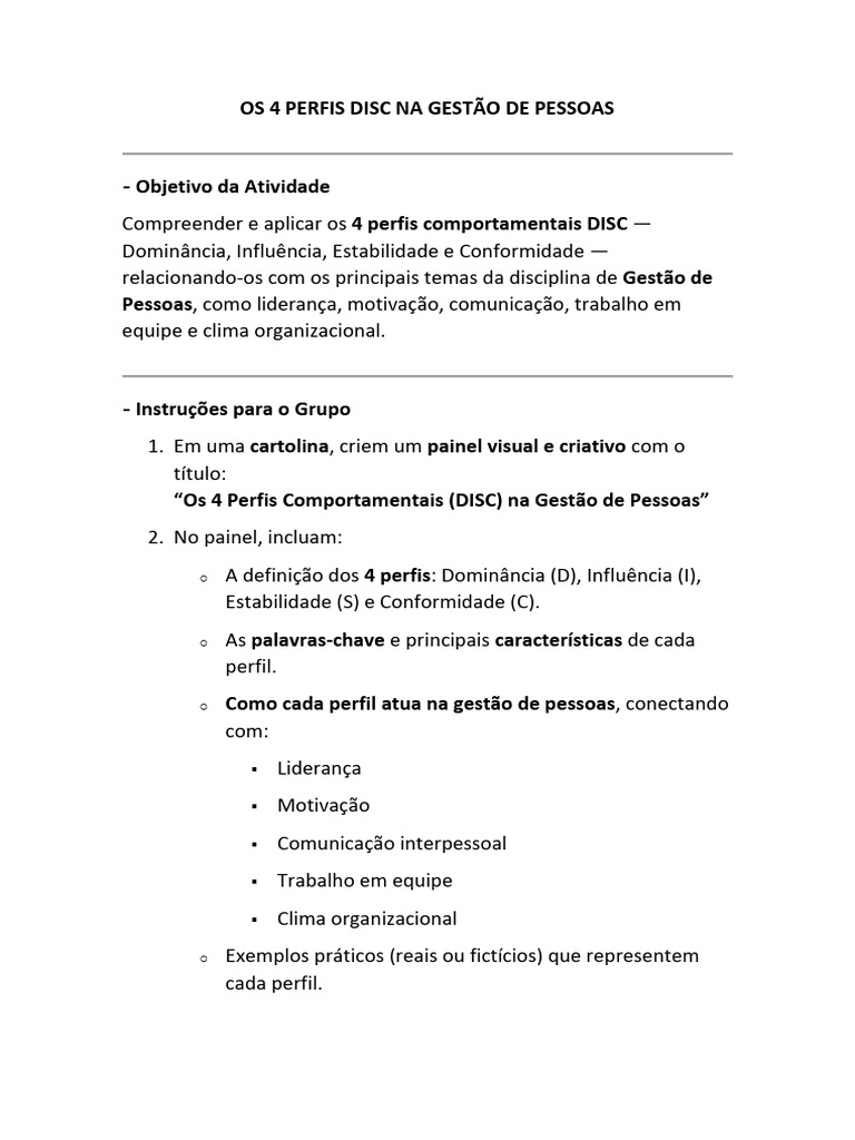 Perfis DISC na Gestão de Pessoas | PDF