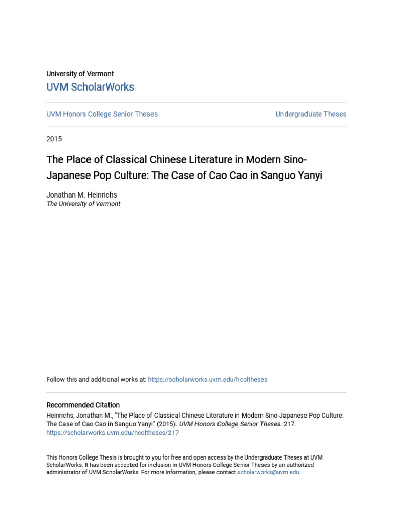 The Place of Classical Chinese Literature in Modern Sino-Japanese | PDF ...