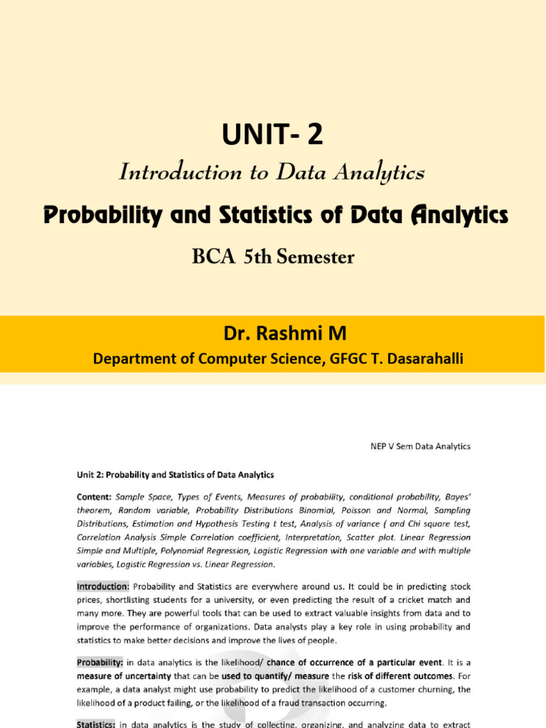 DA CH 2 Probability and Statistics Notes | PDF