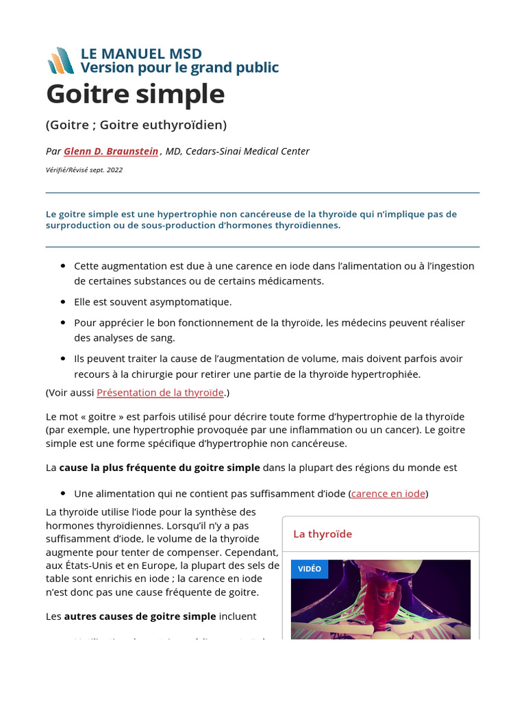 Comprendre le goitre simple et son traitement | PDF | Thyroïde | Glandes