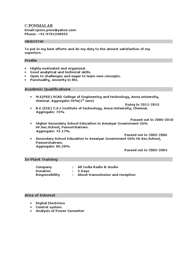 Malar Resume | PDF