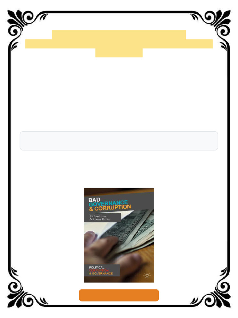 Bad Governance and Corruption Richard Rose eBook reconstructed edition ...