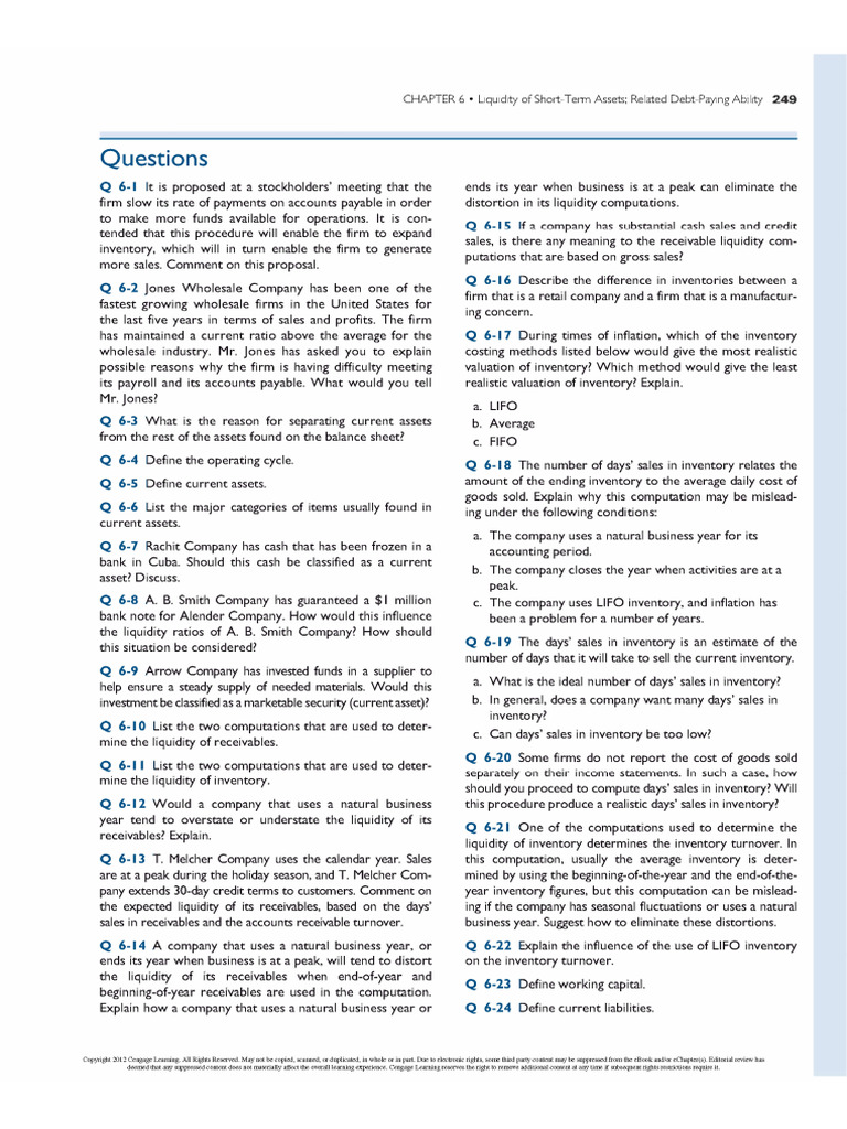 Chap 6 Question | PDF