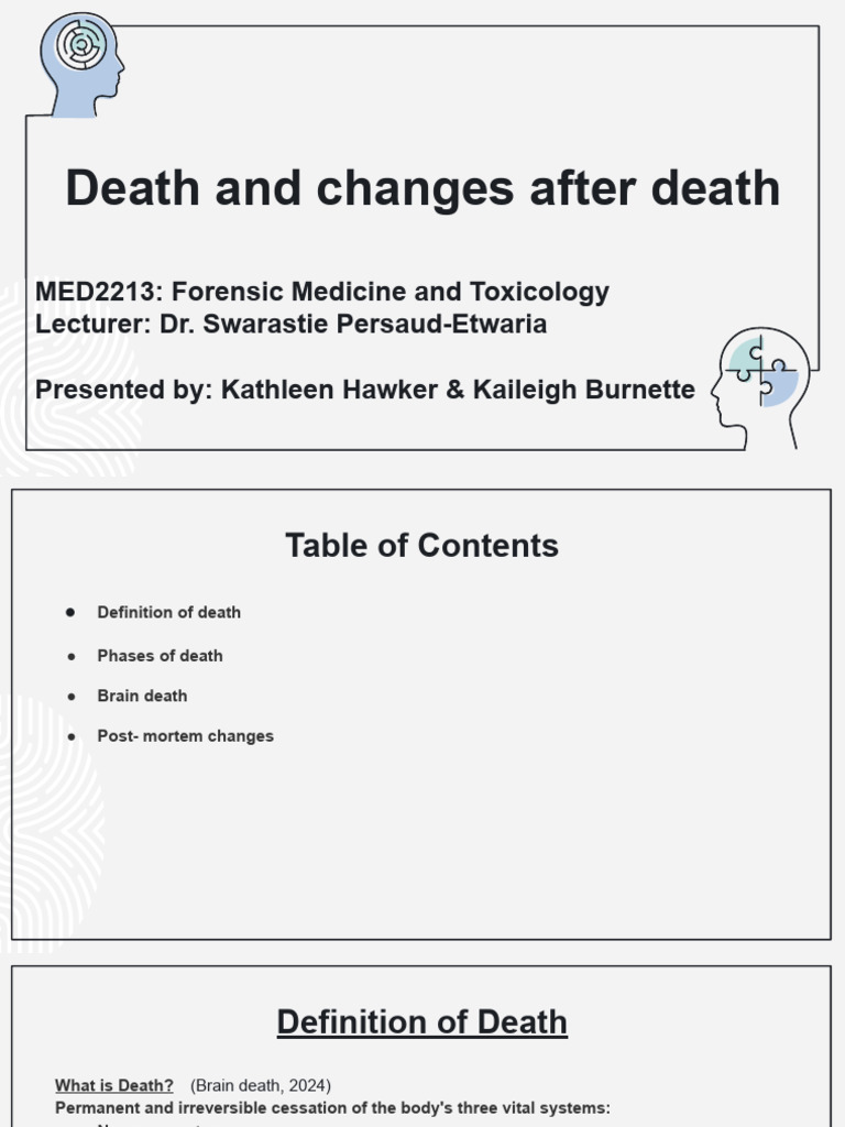 Understanding Death and Post-Mortem Changes | PDF | Death | Coma