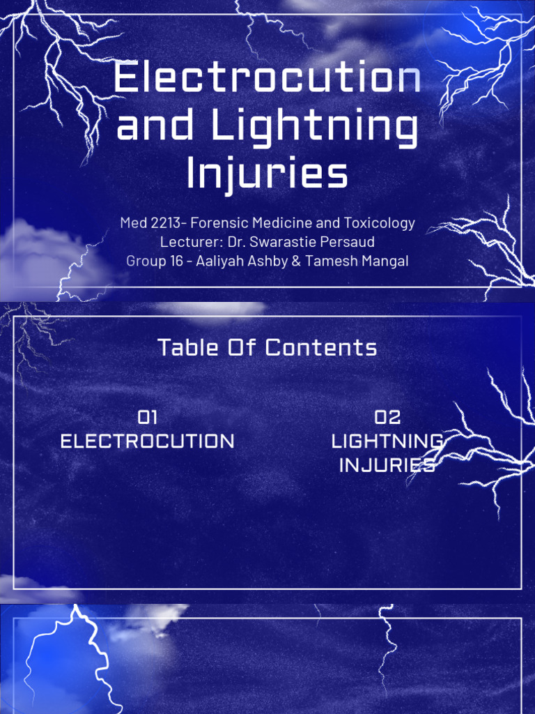Group 16 - Electrocution and Lightning Injuries | PDF | Burn | Physiology