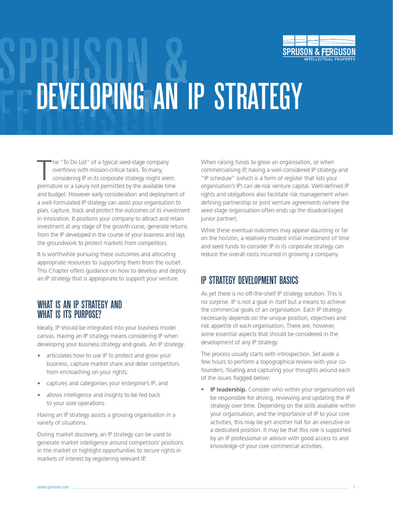 Essential Guide to IP Strategy Development | PDF | Intellectual ...