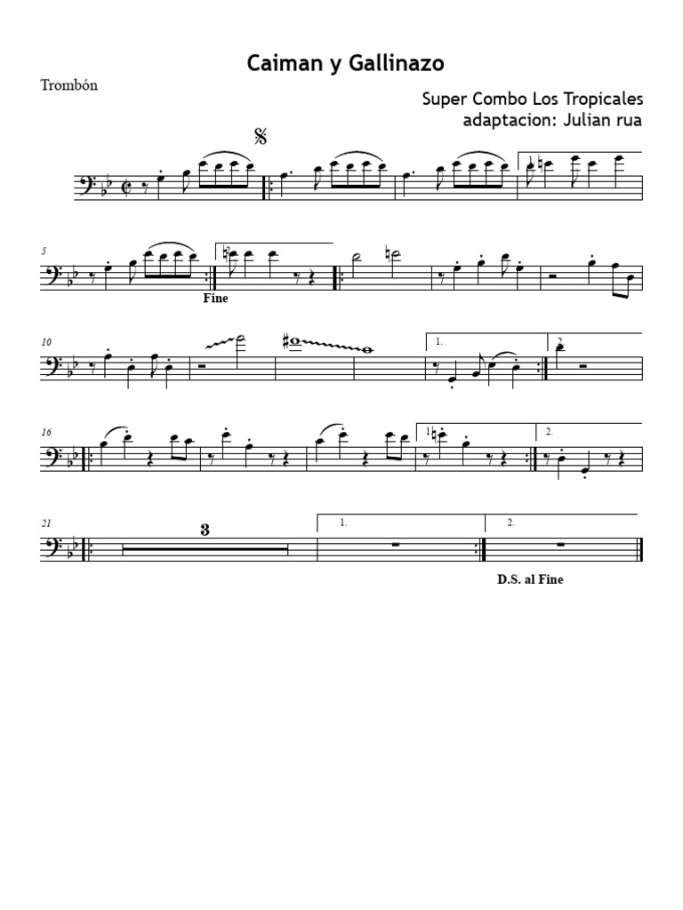 Caiman y Gallinazo Sheet Music | PDF