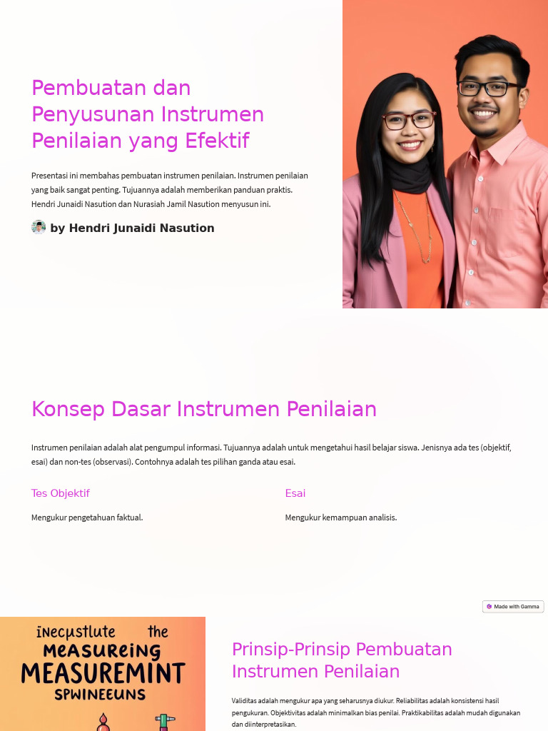 Pembuatan Dan Penyusunan Instrumen Penilaian Yang Efektif | PDF