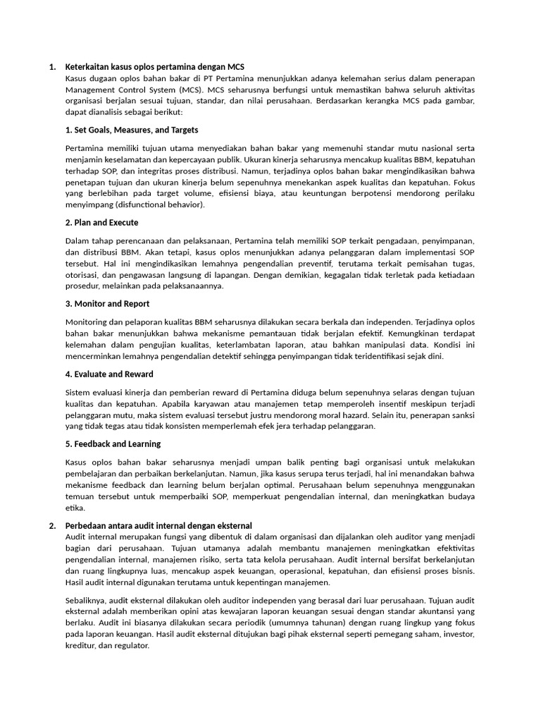 Analisis Kasus Oplos Pertamina dan MCS | PDF