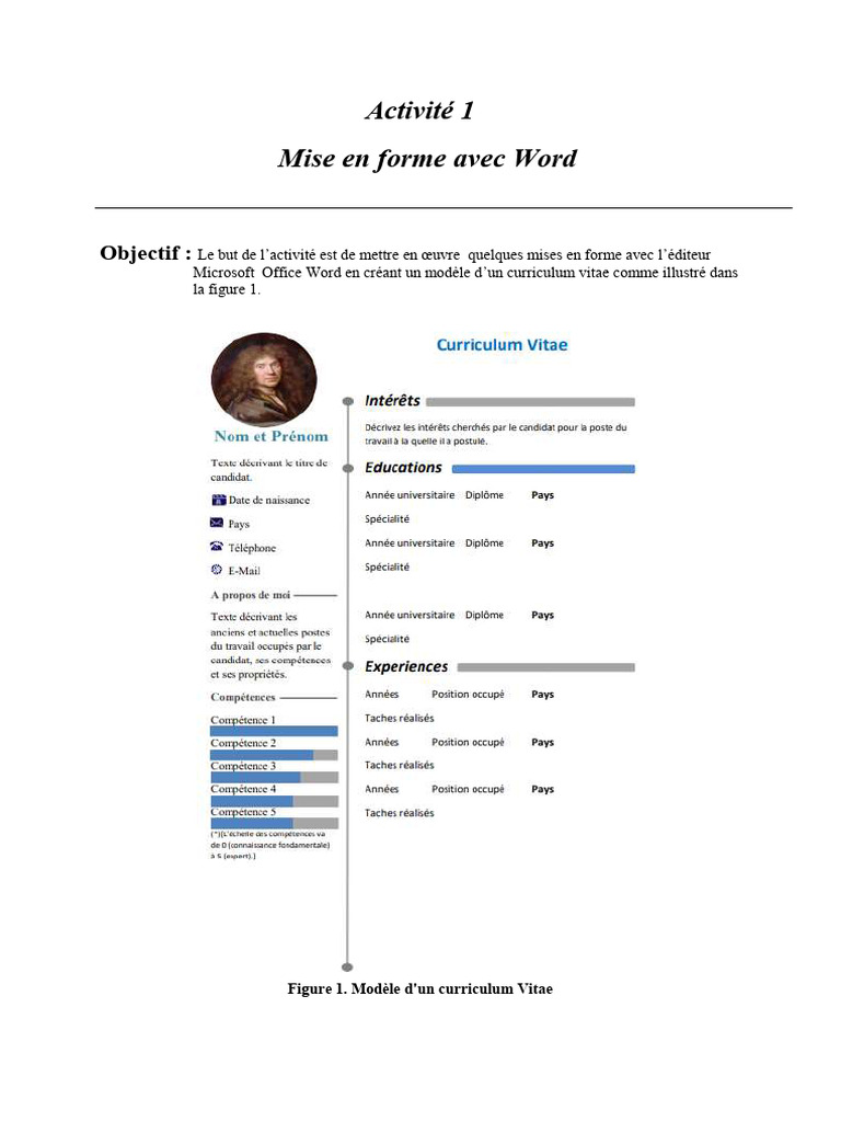 Mise en forme d'un CV avec Word | PDF