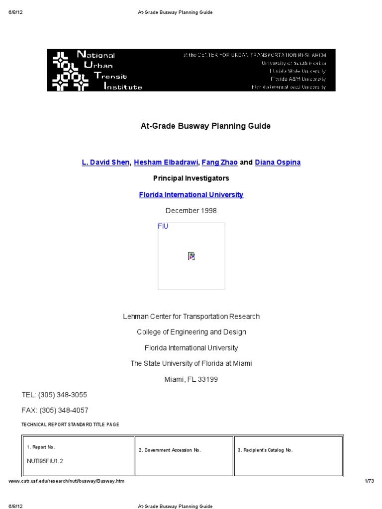 At-Grade Busway Planning Guide | PDF | Public Transport | Traffic