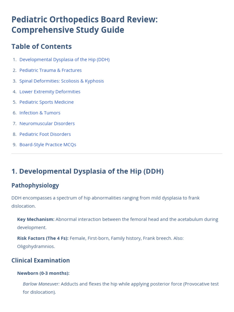 Comprehensive Pediatric Orthopedics For Board Exam Preparation | PDF ...
