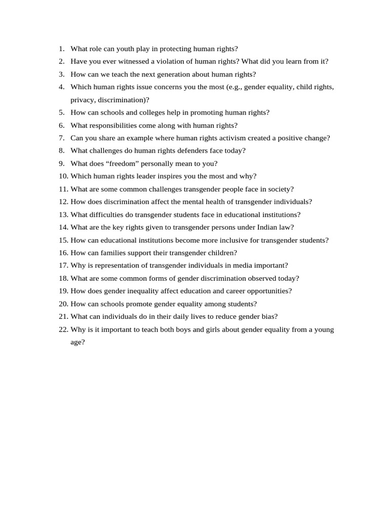 Human Rights Day Questions | PDF