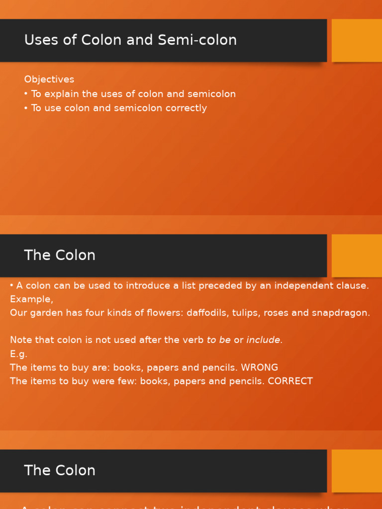 Proper Use of Colons and Semicolons | PDF | Linguistics | Language ...