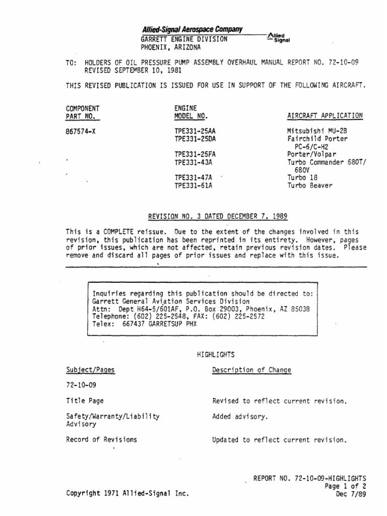 Oil Pressure Pump Overhaul Manual | PDF