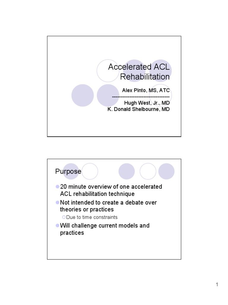 Accelerated ACL Rehab Protocol Overview | PDF | Anatomical Terms Of ...