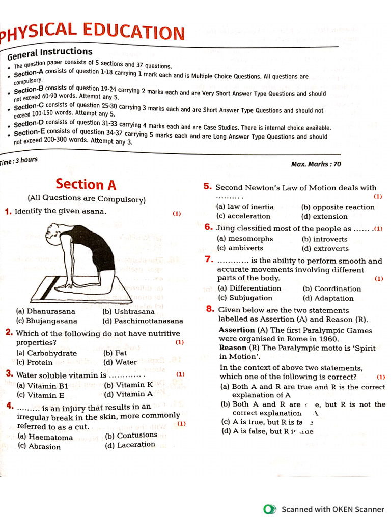 P.E Sample Paper 3 | PDF