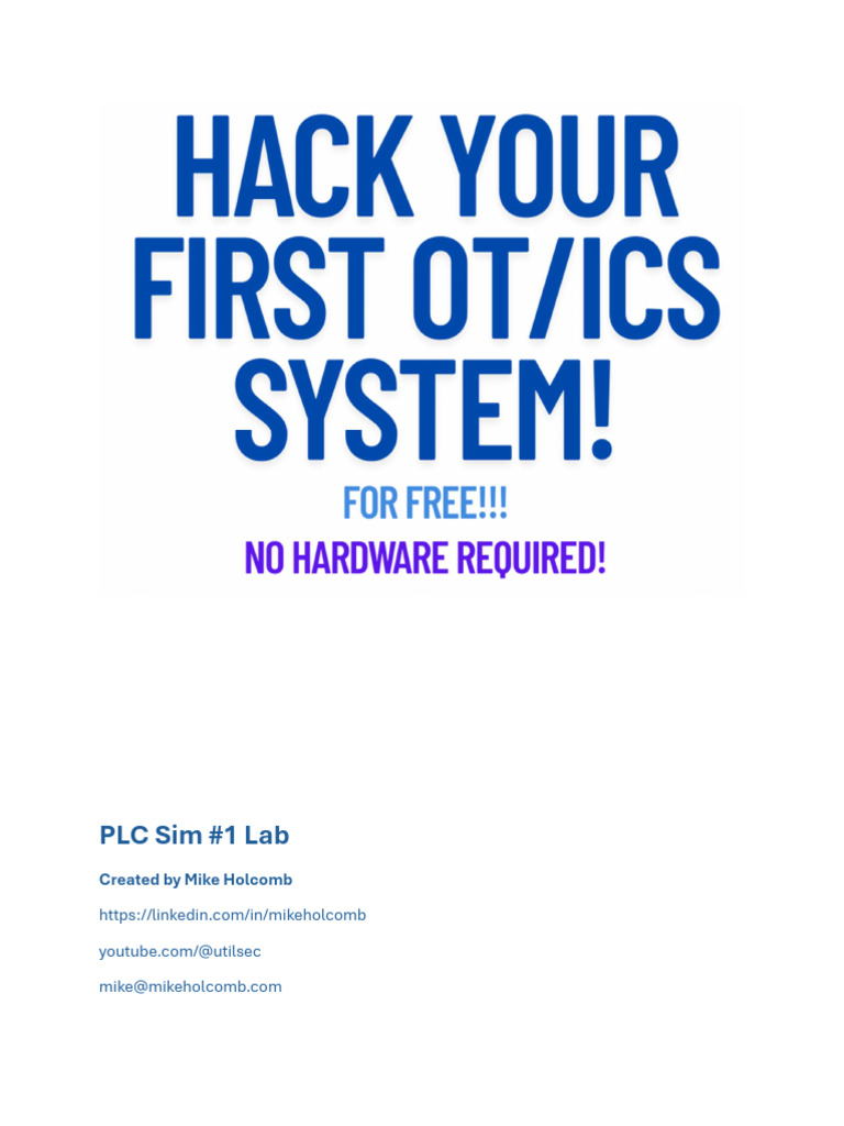 Hack Your First OT_ICS System | PDF | Programmable Logic Controller ...